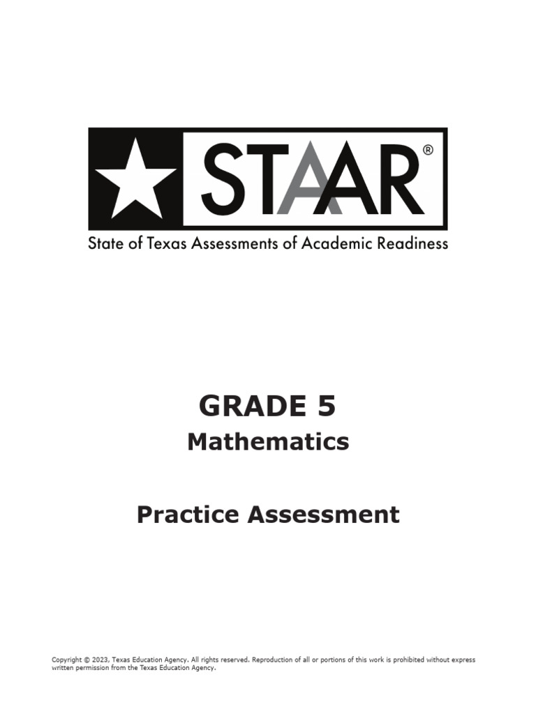 Staar 2023 Math Grade 5 Practice Test Final | PDF