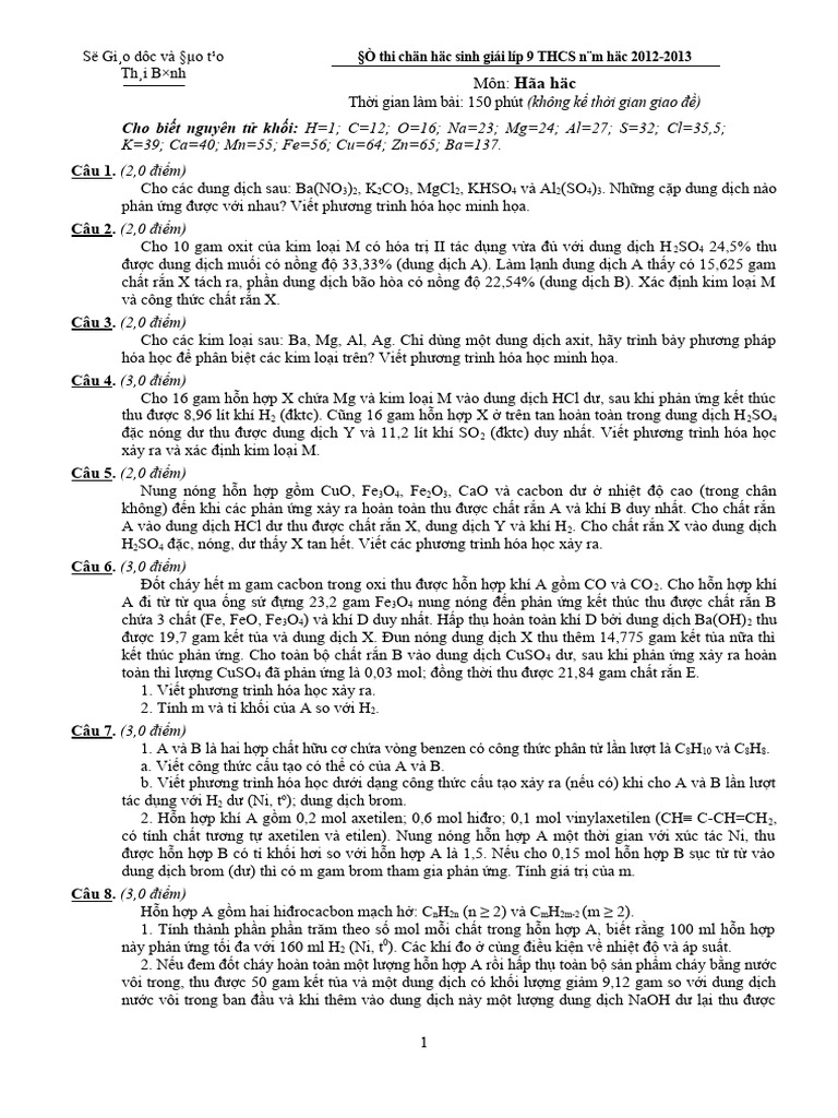 De Thi Chon HSG | PDF