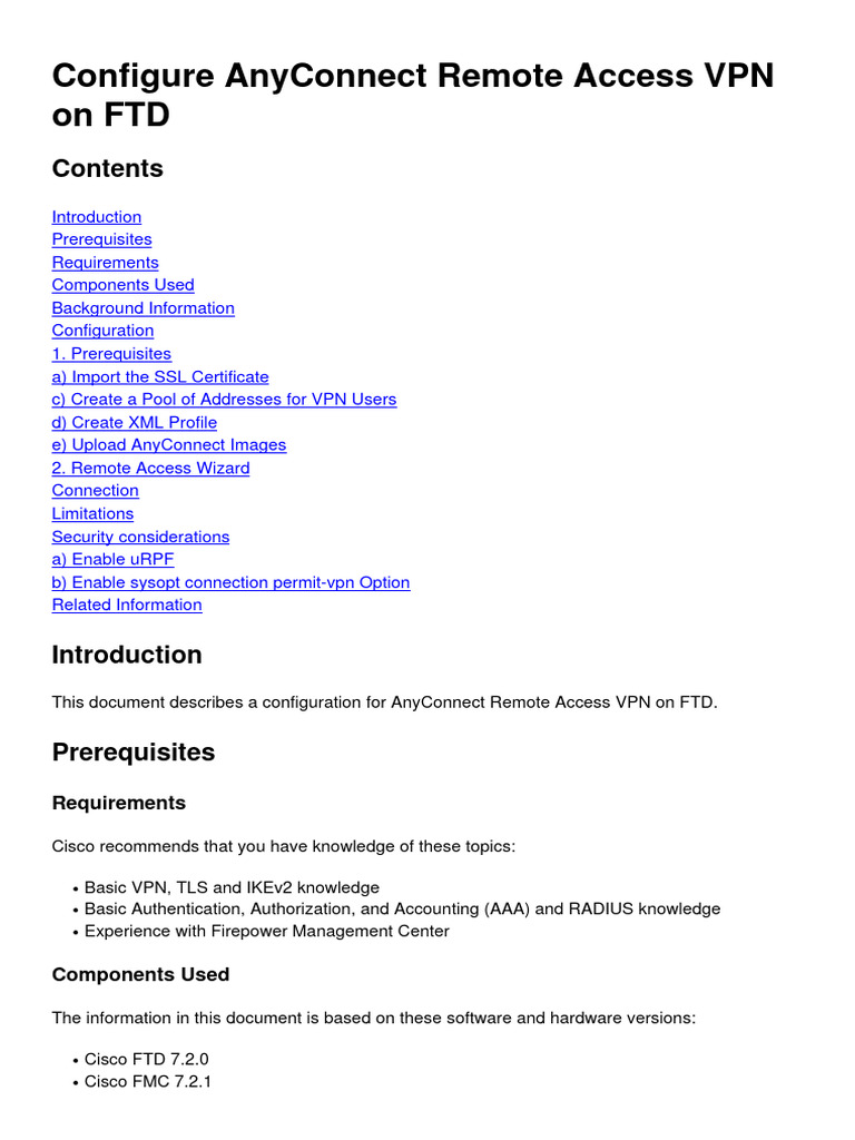 Anyconnect Remote Access Vpn Configurati Pdf Public Key Certificate Transport Layer Security