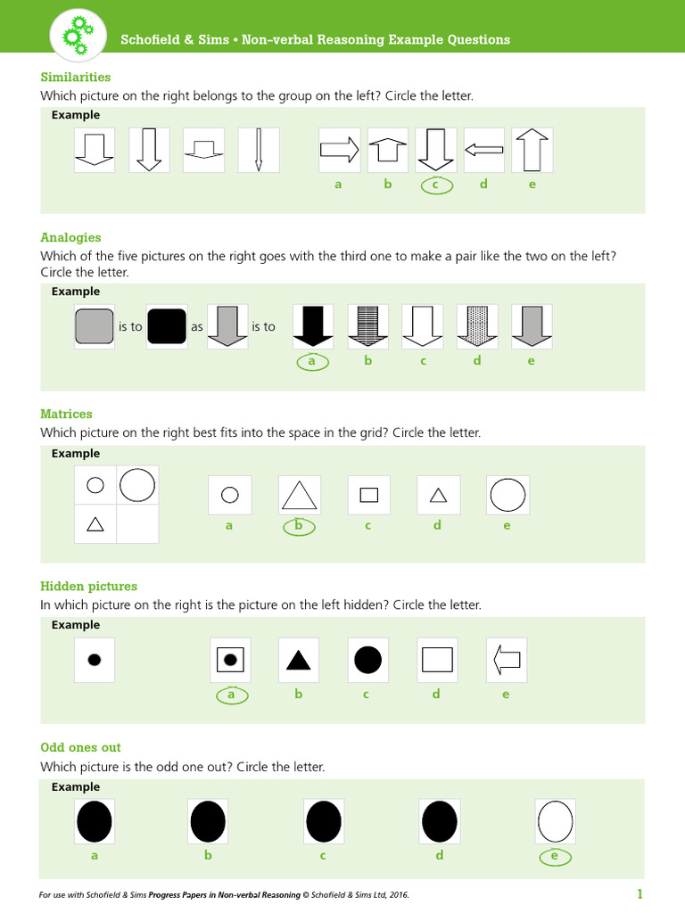Progress Papers in Non Verbal Reasoning Sample Paper | Download Free ...