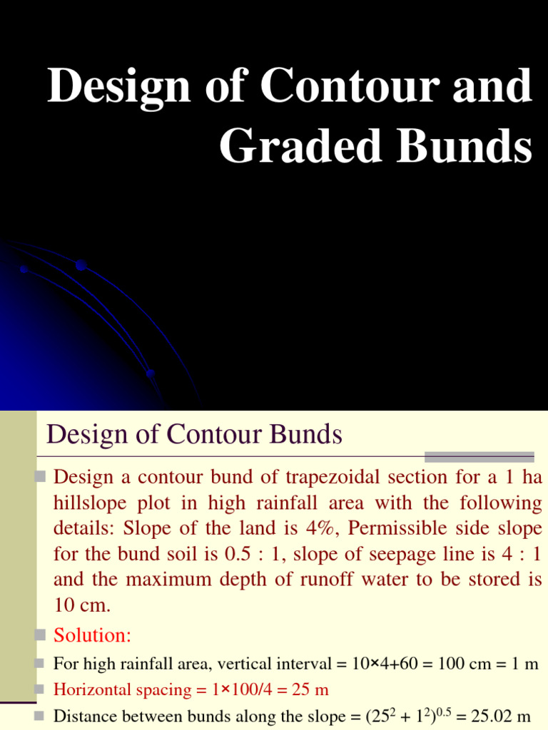 Contour vs Graded Bund Design Guide | PDF | Soil Mechanics | Applied ...