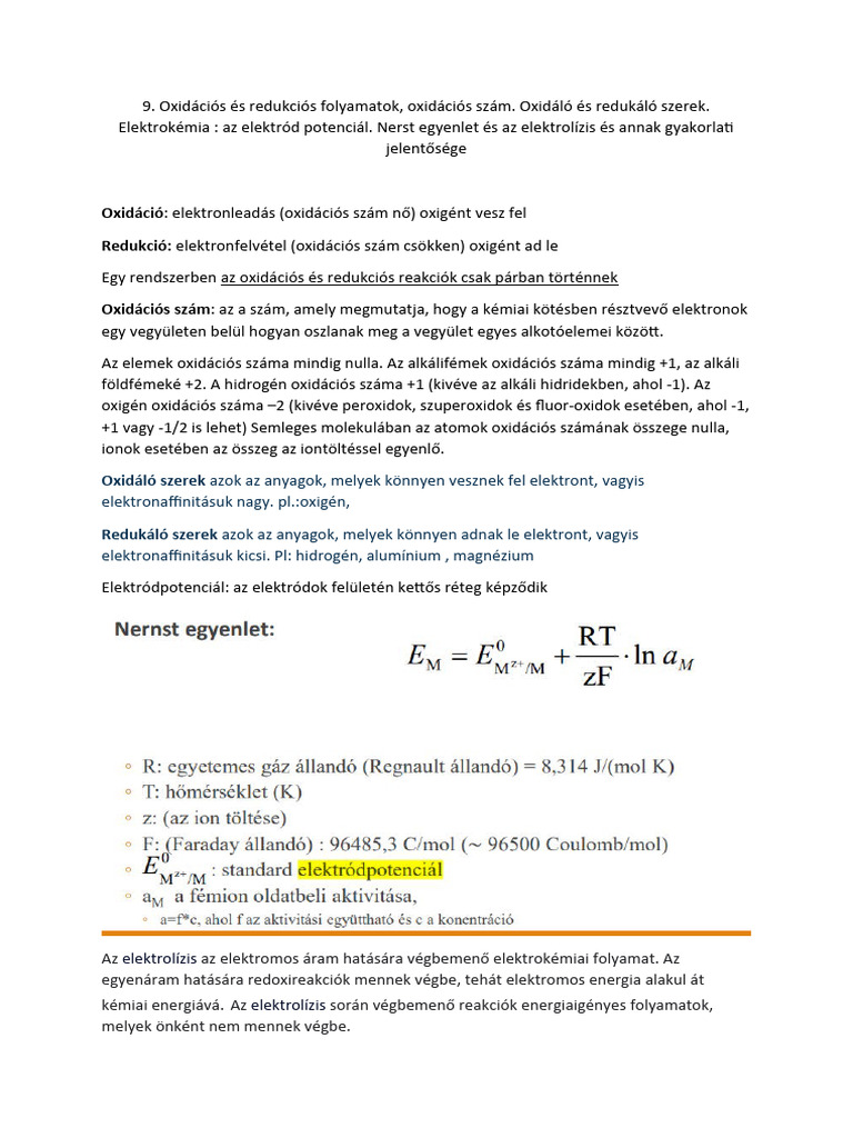 Kã©mia Tã©telek | PDF