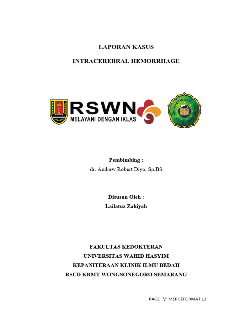 Laporan Kasus ICH DR Andrew FIX | PDF