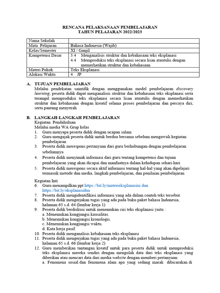 RPP Kls XI Per 3 2022 | PDF