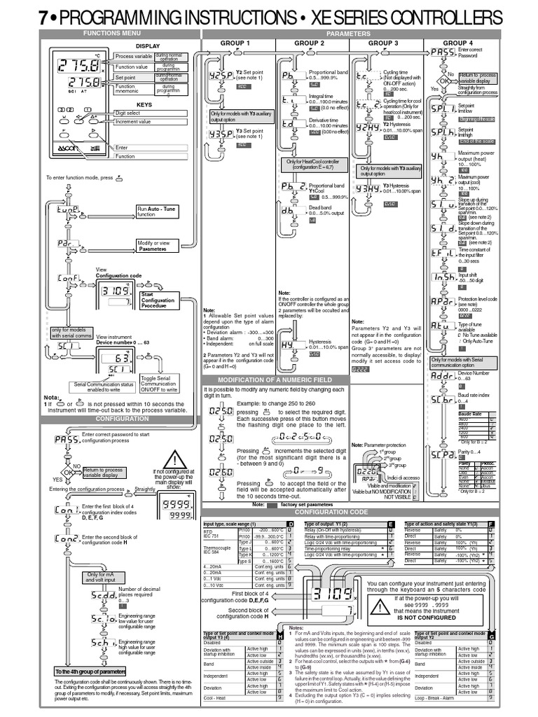 Ascon Xe Programming Instructions | PDF