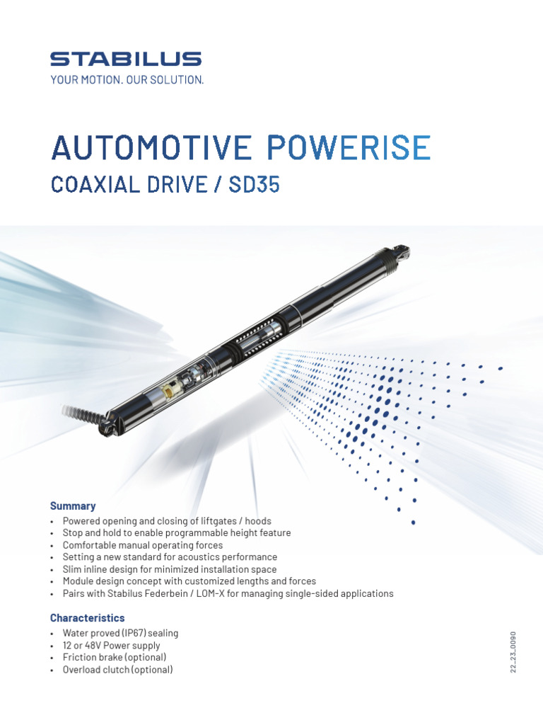 22 23 0090 Stabilus Coaxial Drive-SD35 USletter | PDF