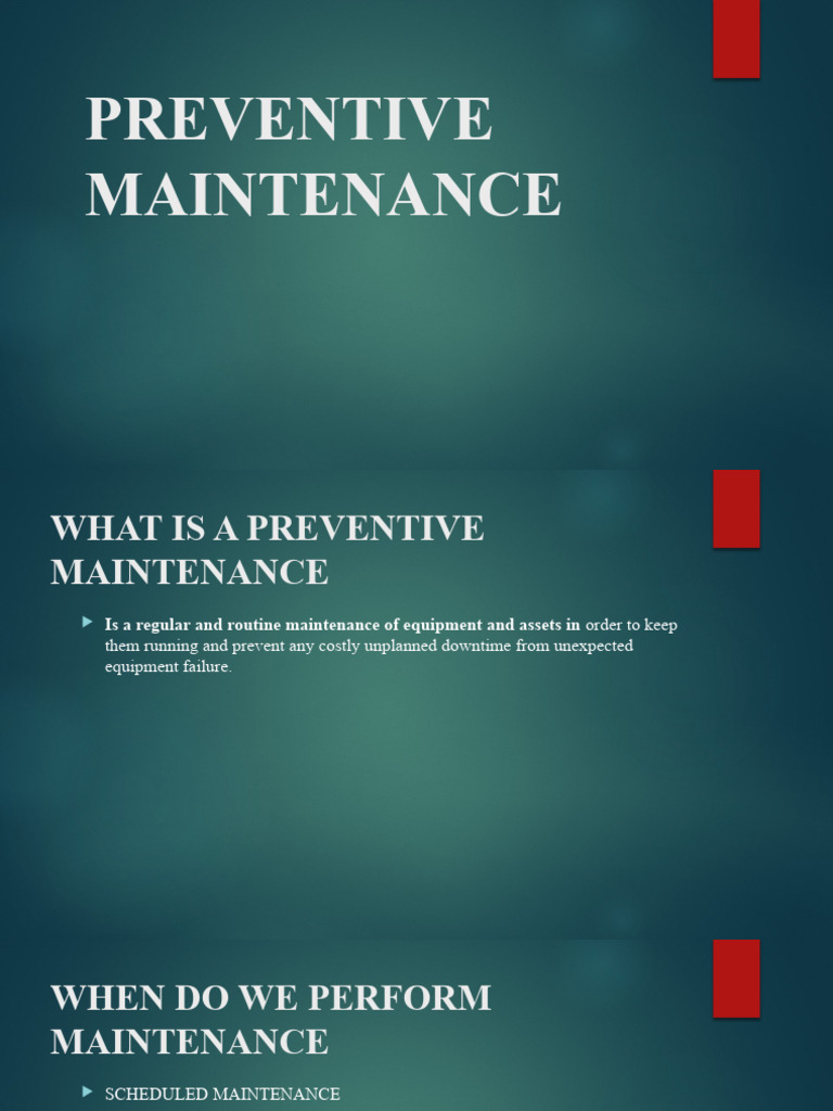 Preventive Maintenance Best Practices | PDF | Technology & Engineering