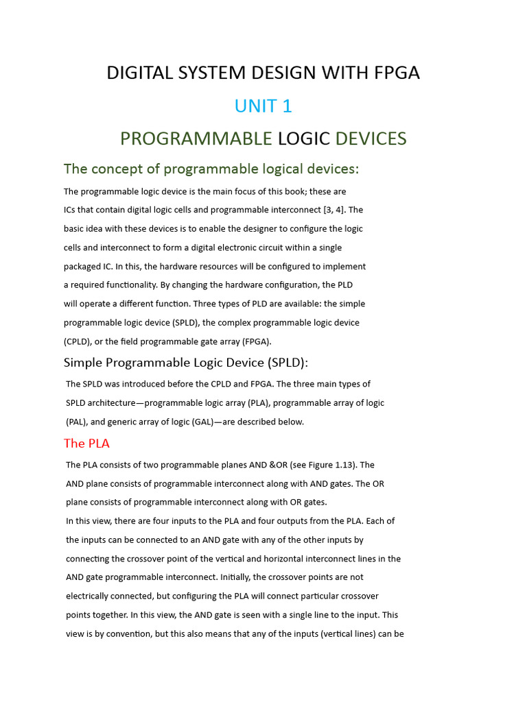 Digital System Design With Fpga | PDF