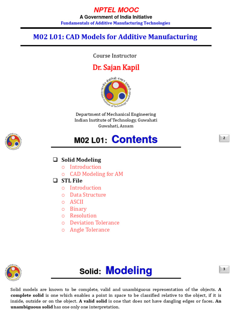 M02L01 CAD Model For Additive Manufacturing | PDF | Geometry ...