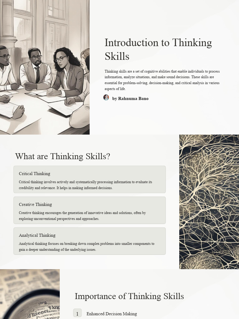 Introduction To Thinking Skills | PDF | Thought | Critical Thinking