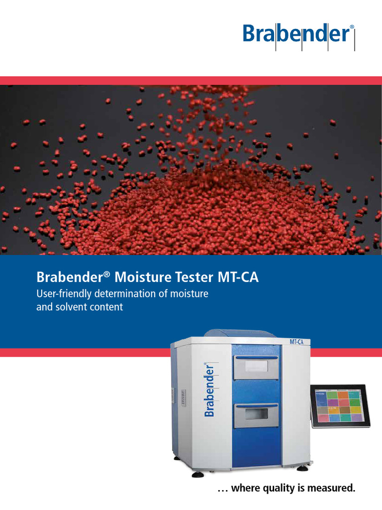 Brabender Moisture Tester MT-CA: User-Friendly Determination of ...