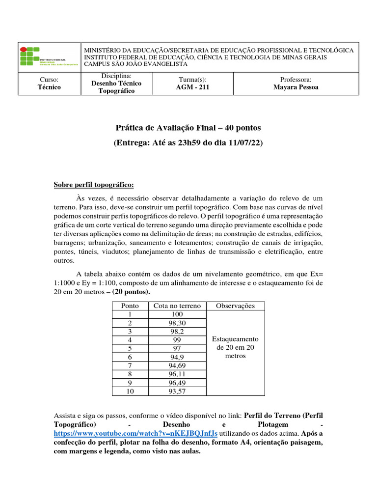 PráticaFinal DTTP AGM221 | PDF | Topografia