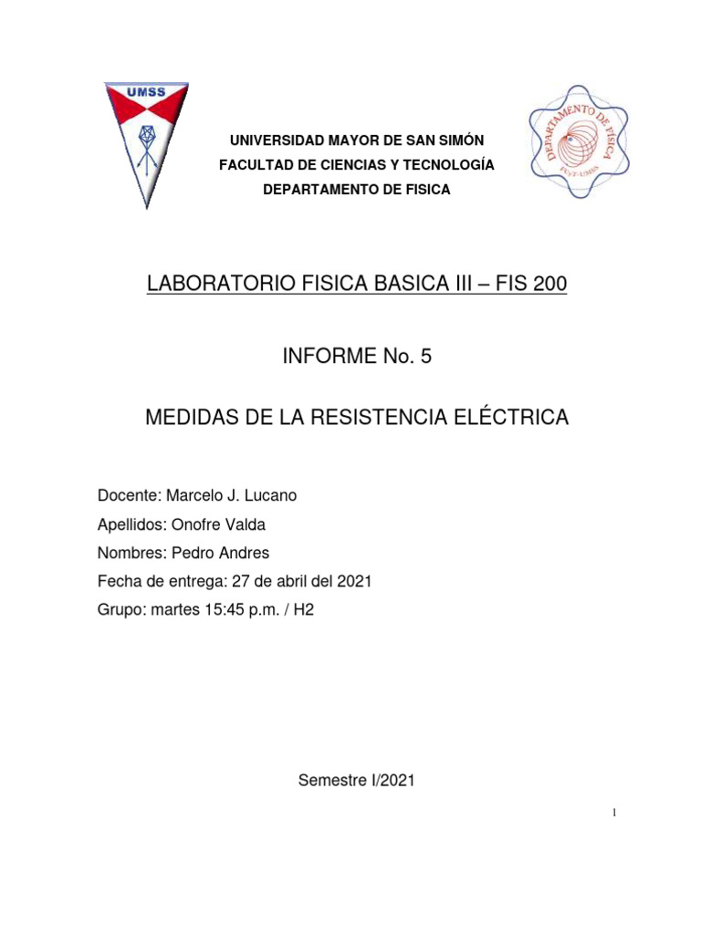 Medidas de La Resistencia Eléctrica | PDF