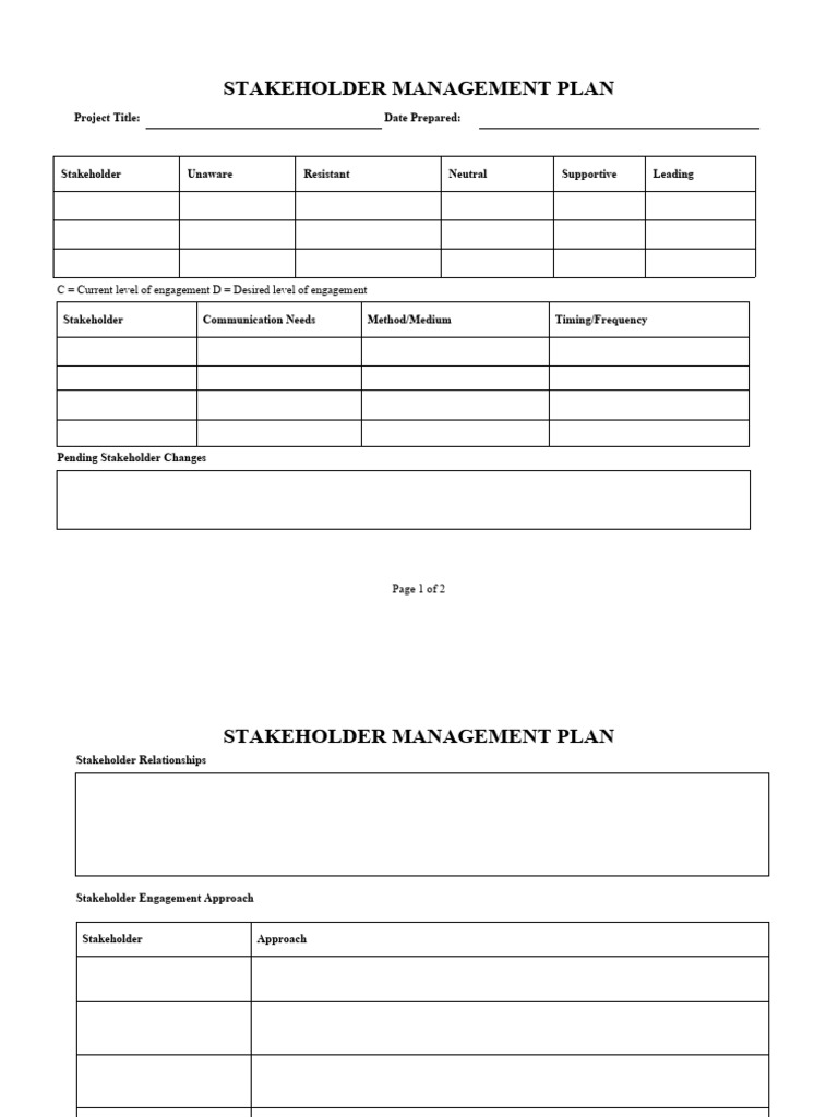 04 Stakeholder Management Plan | PDF