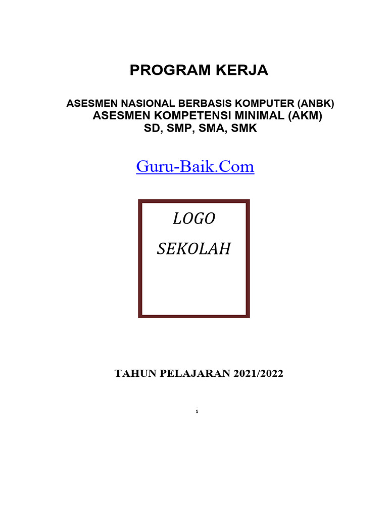 Program Kerja ANBK | PDF