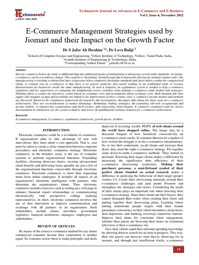 Ecommerce Management Strategies | PDF | E Commerce | Inquiry