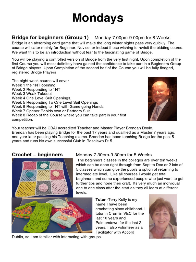 Autumn 2022 Course & Tutor Bios | PDF | Pilates | Hatha Yoga