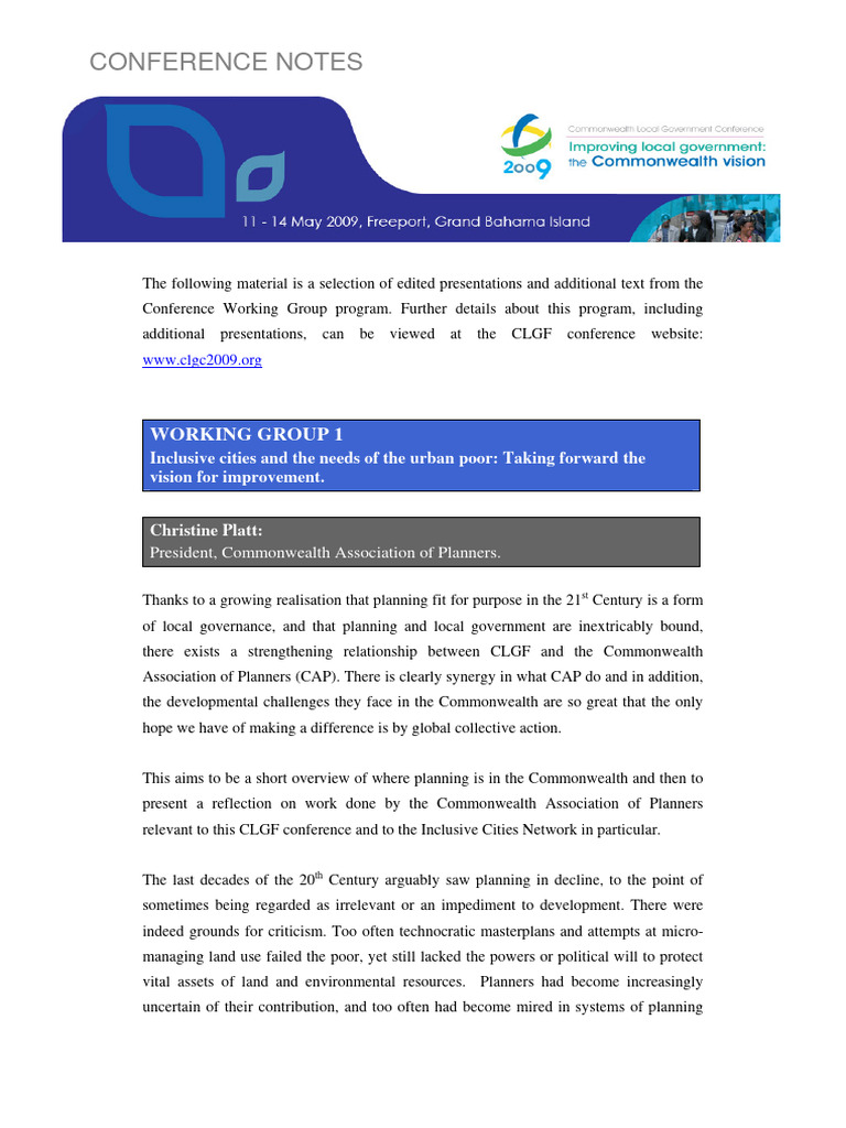 Conference Notes | PDF