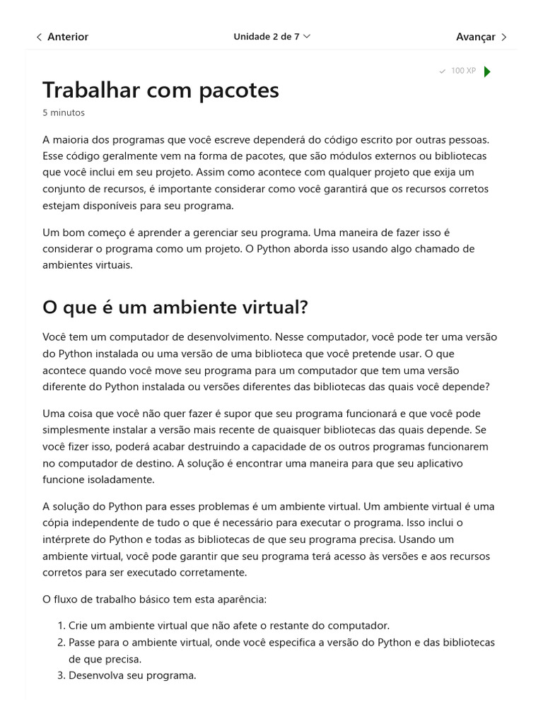 6 Trabalhar Com Pacotes Training Microsoft Learn Pdf