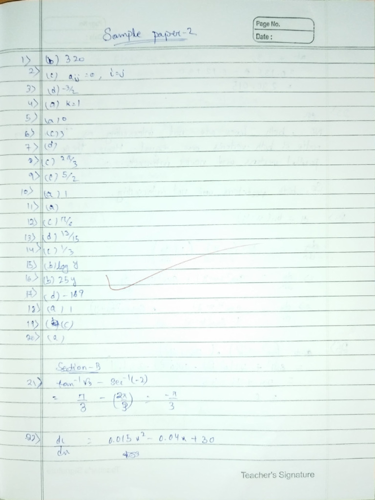 Maths Sample Paper - 2 | PDF