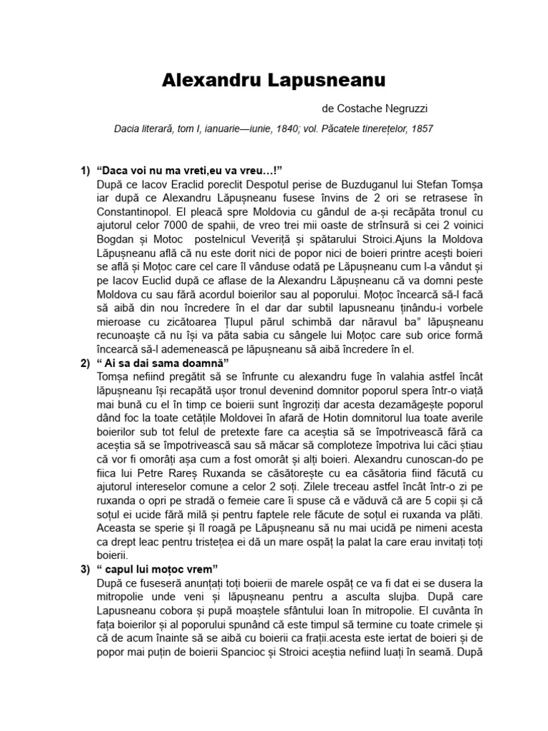 Alexandru Lapusneanu | PDF
