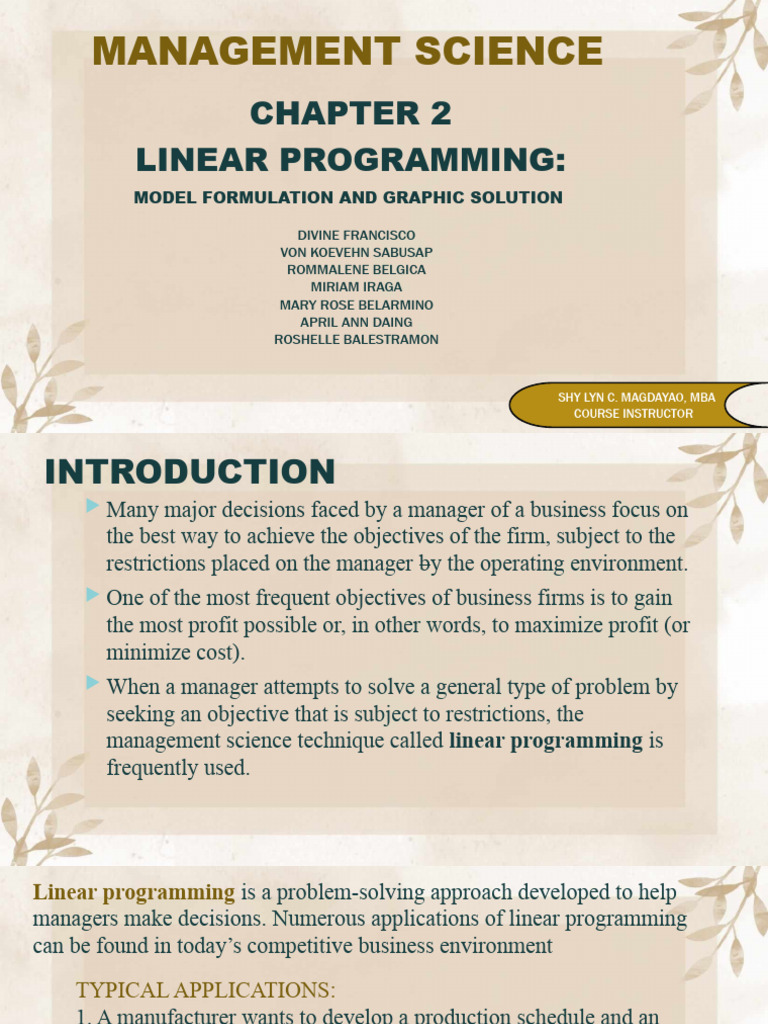 Management Science | PDF