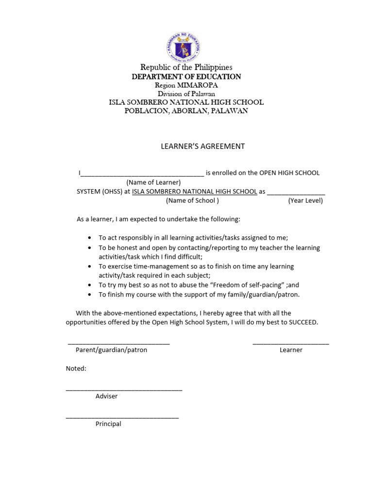 Agreement | PDF | Teachers | Cognition