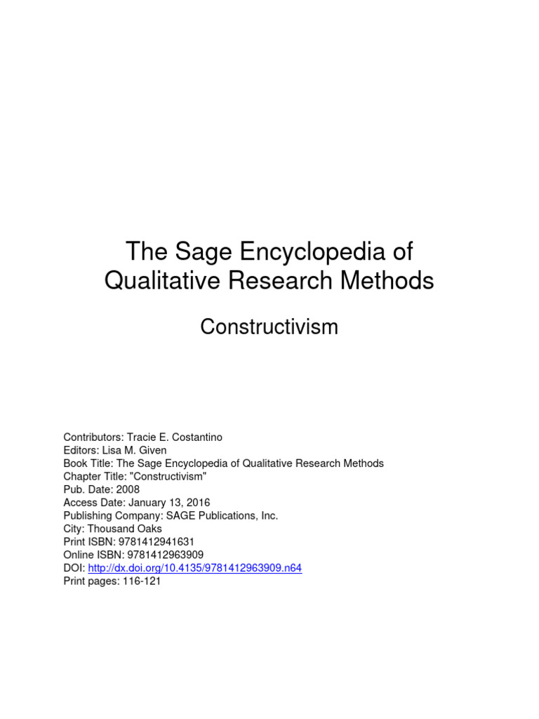 Constructivism in Qualitative Research | PDF | Constructivism ...
