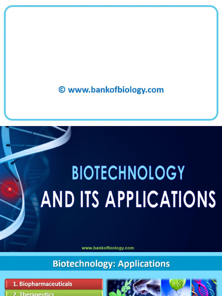12 Biotechnology - Applications | PDF