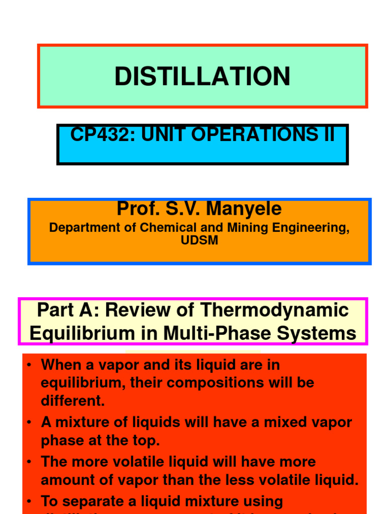 02 - Distillation | PDF | Distillation | Thermodynamics