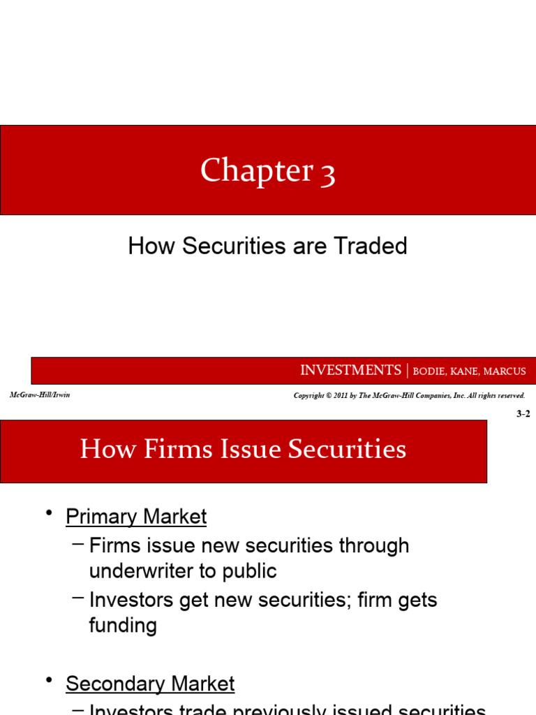 Ch3 How Securities Are Traded | PDF | Margin (Finance) | Stocks