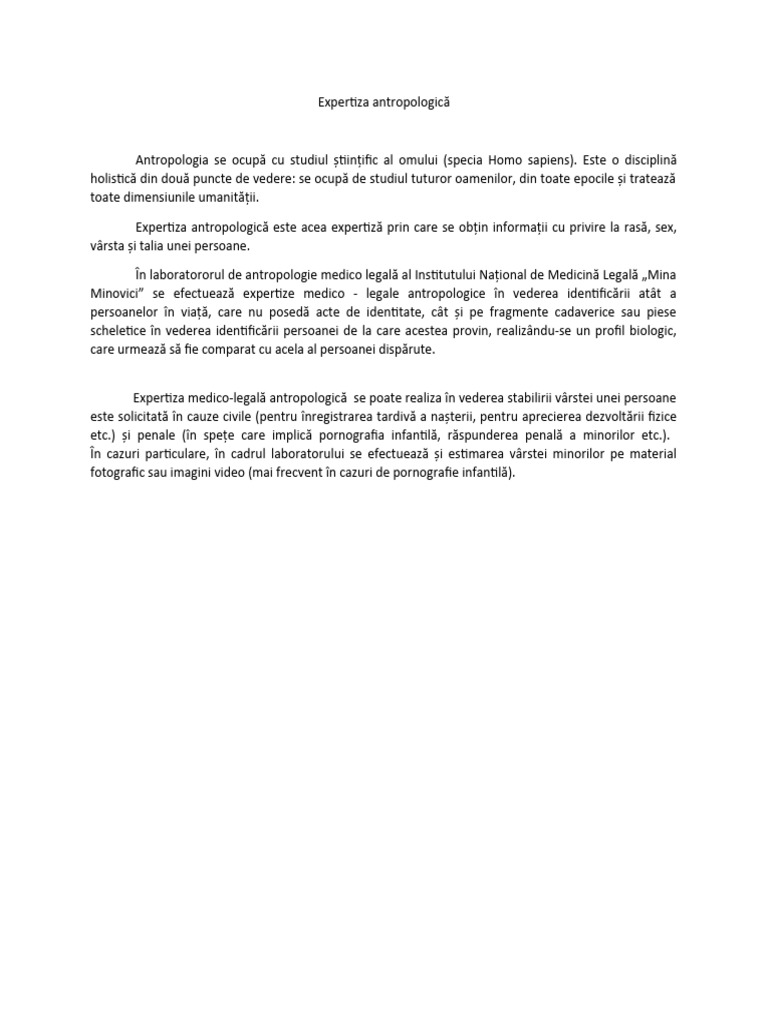 Expertiza antropologică | PDF