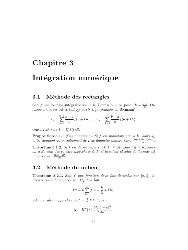 Ch3 Integration Numerique | PDF