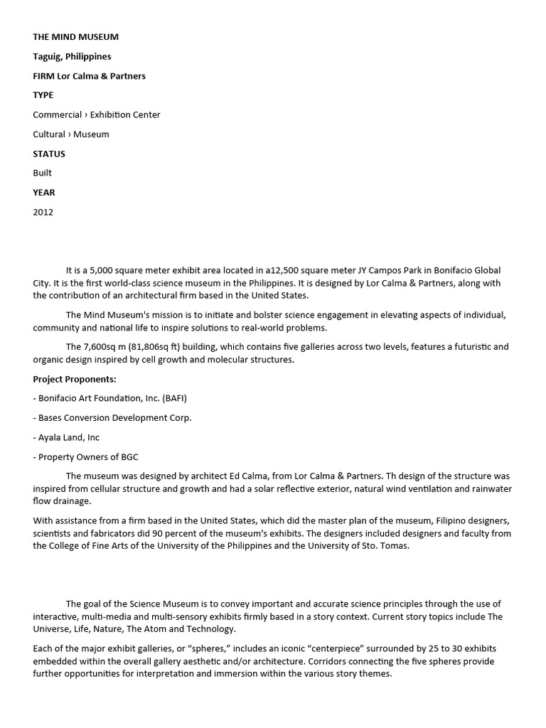 Case Study Mind Museum | PDF | Green Building | Nature