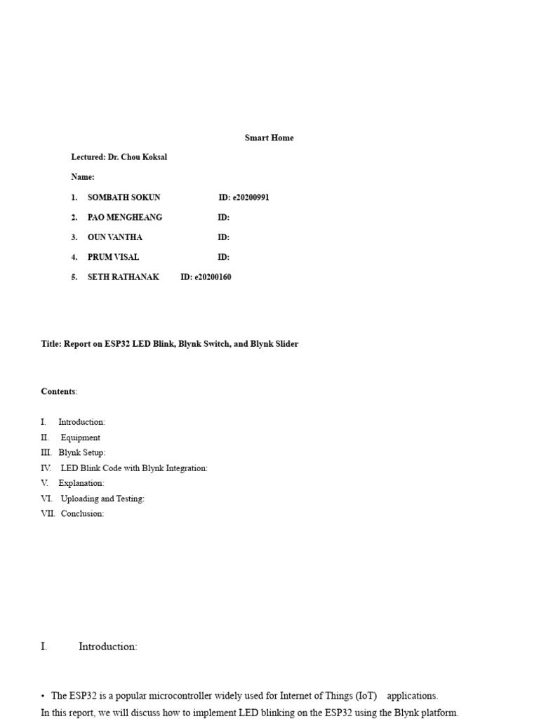Smart Home | PDF | Arduino | Internet Of Things