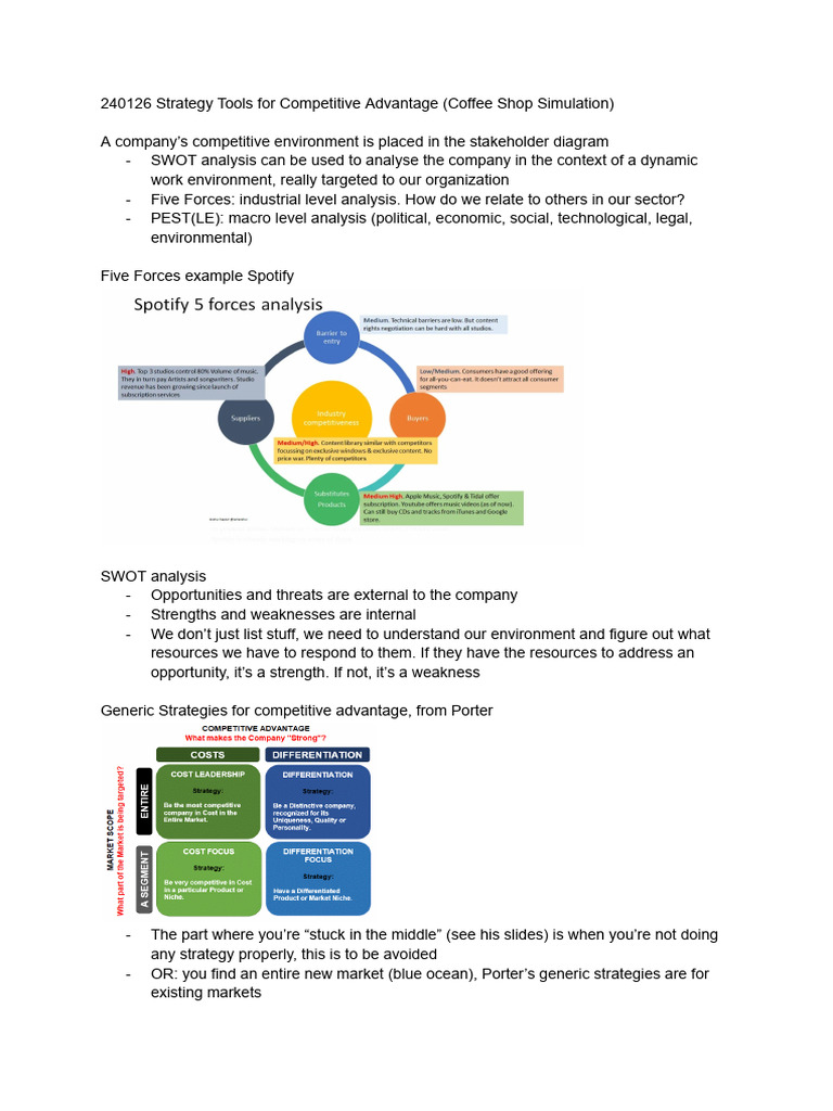 Strategy Tools For Competitive Advantage | PDF