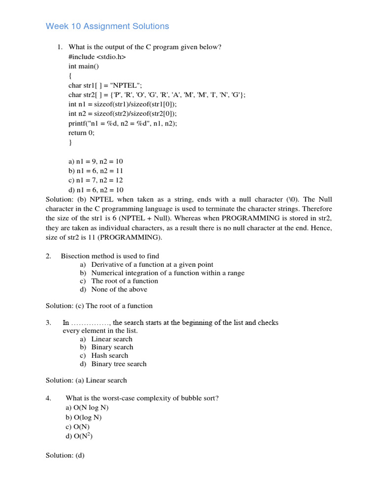 Assignment 10 July 2022 Solution | PDF | Teaching Methods & Materials