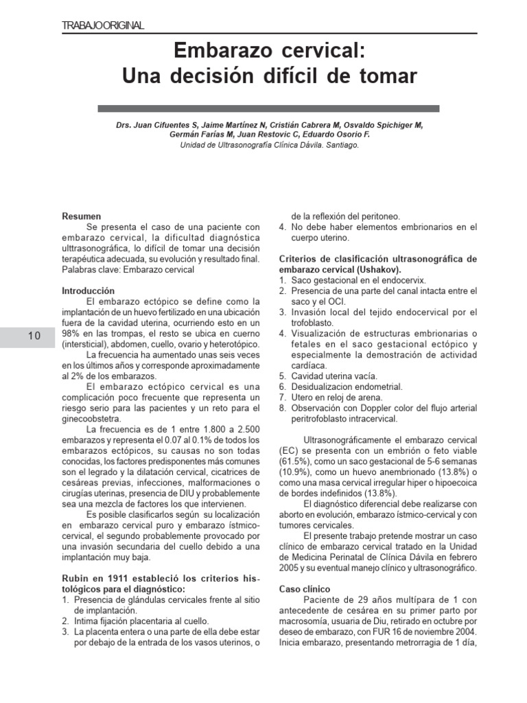 Embarazo Ectopico Cervical | PDF | El embarazo | Ultrasonido médico