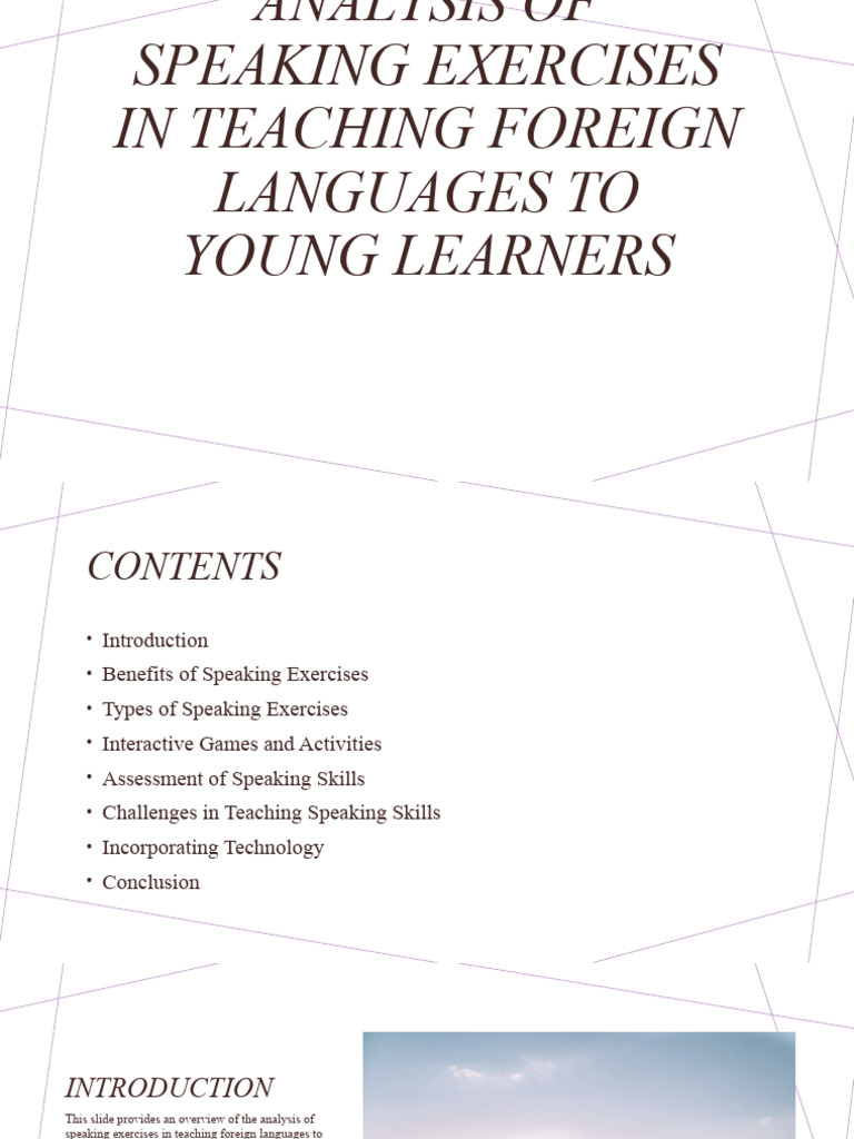 Analysis of Speaking Exer | Download Free PDF | Language Education | Learning