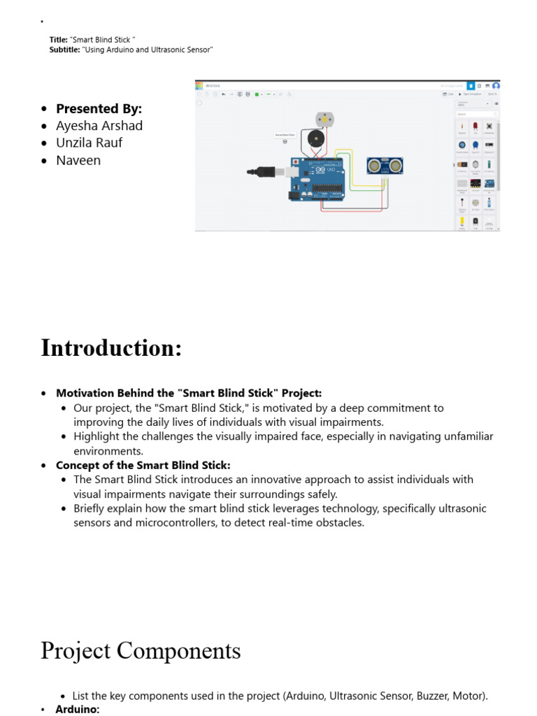 Smart Blind Stick Pdf Ultrasound Computer Engineering