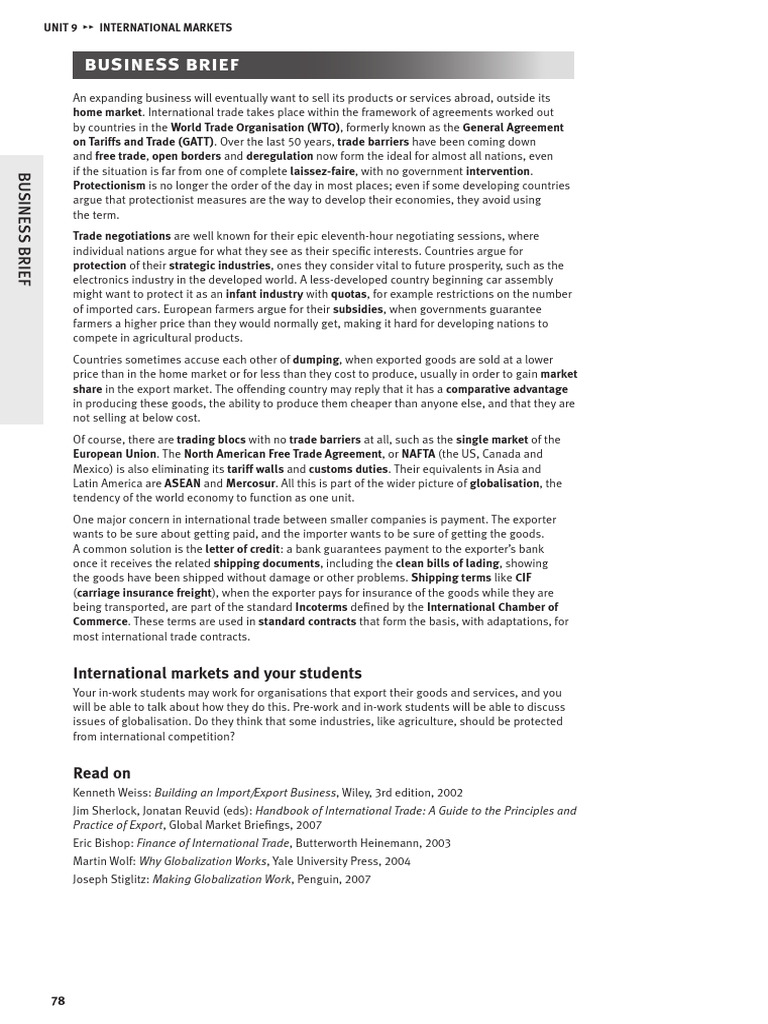Business Brief U9 Int | PDF
