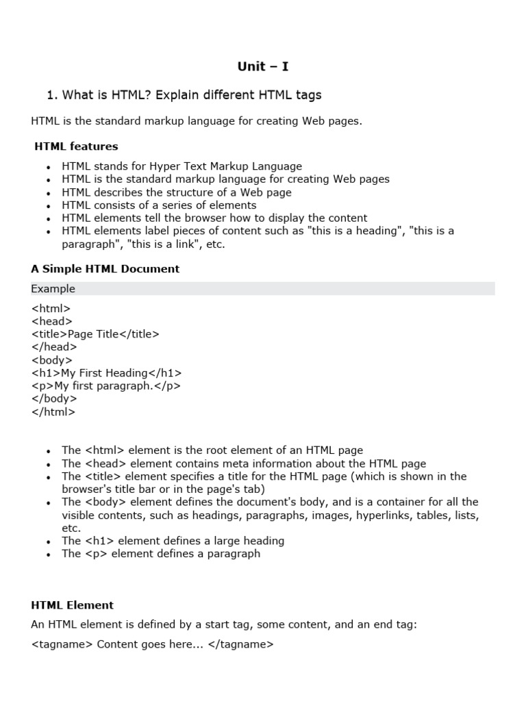 Unit 1 (Web Technology) Sem IV | PDF