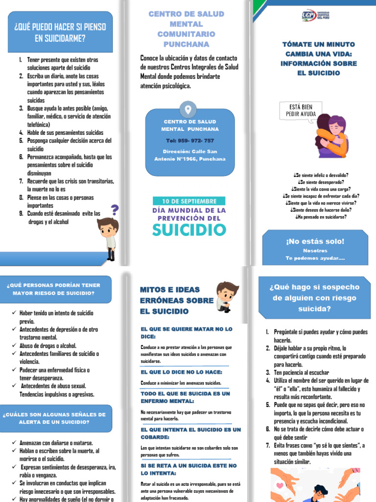 Tríptico Suicidio | PDF | Suicidio | Causas de la muerte