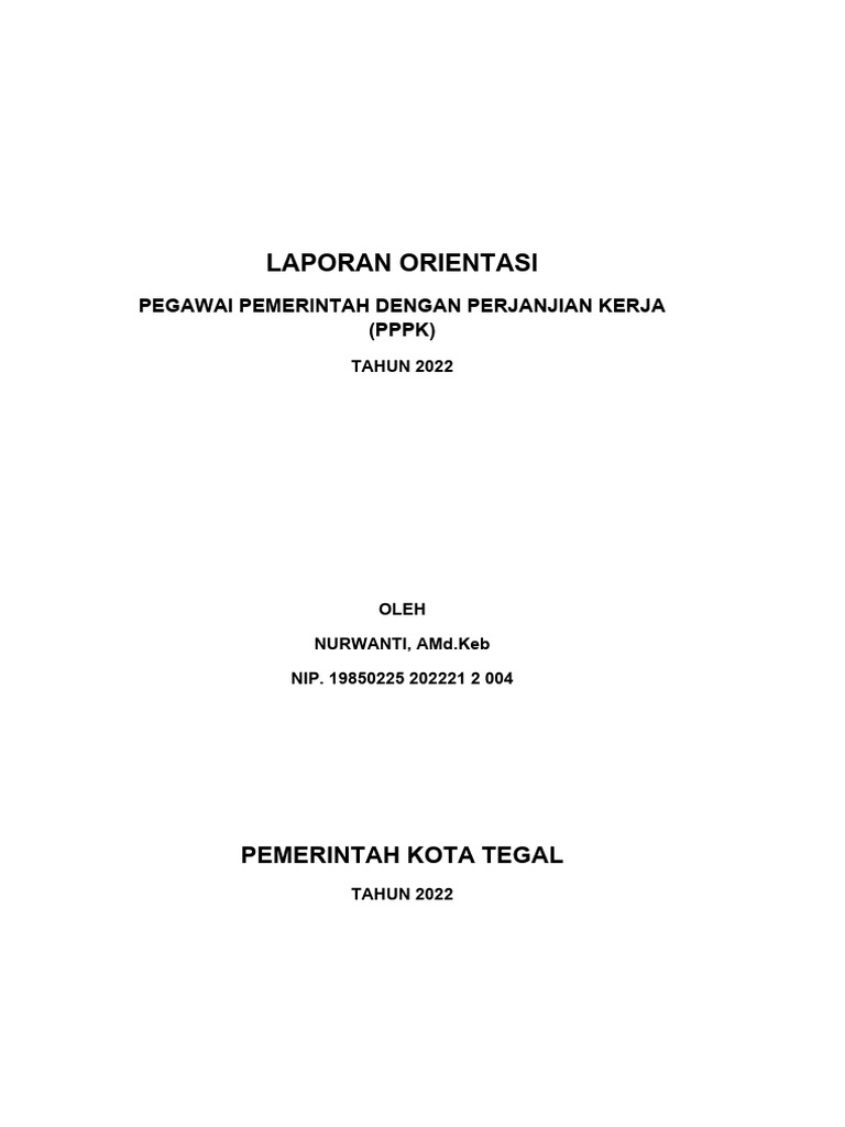 Laporan Orientasi P3K Nurwanti, Amd - Keb | PDF | Ilmu Sosial