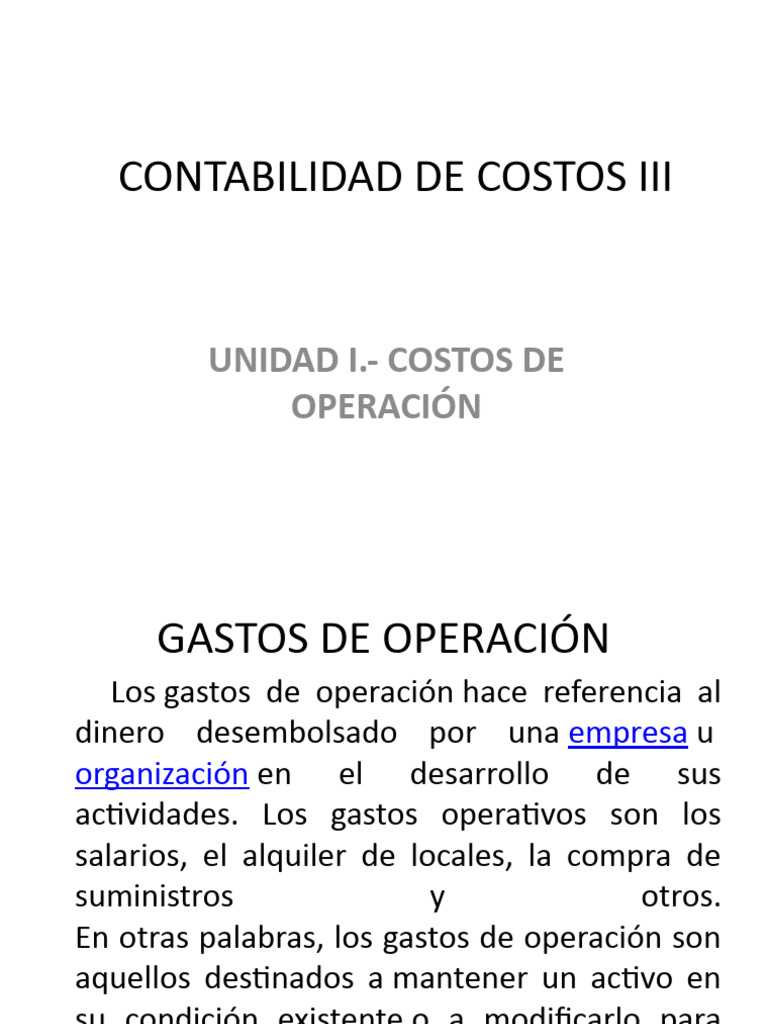 Gastos de Operación en Contabilidad | PDF | Inversiones | Business
