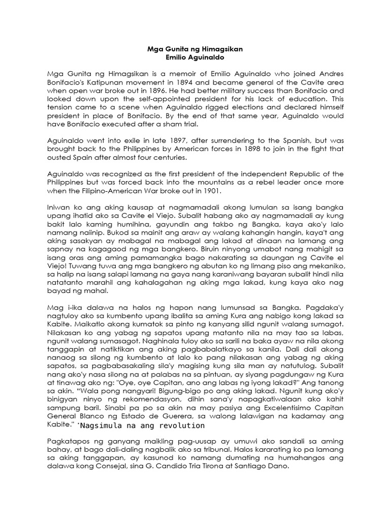 Mga Gunita NG Himagsikan | PDF