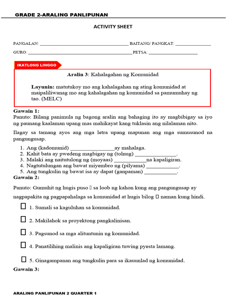 Ap-2-Q1-Activity-Sheet 3 | PDF | Social Science