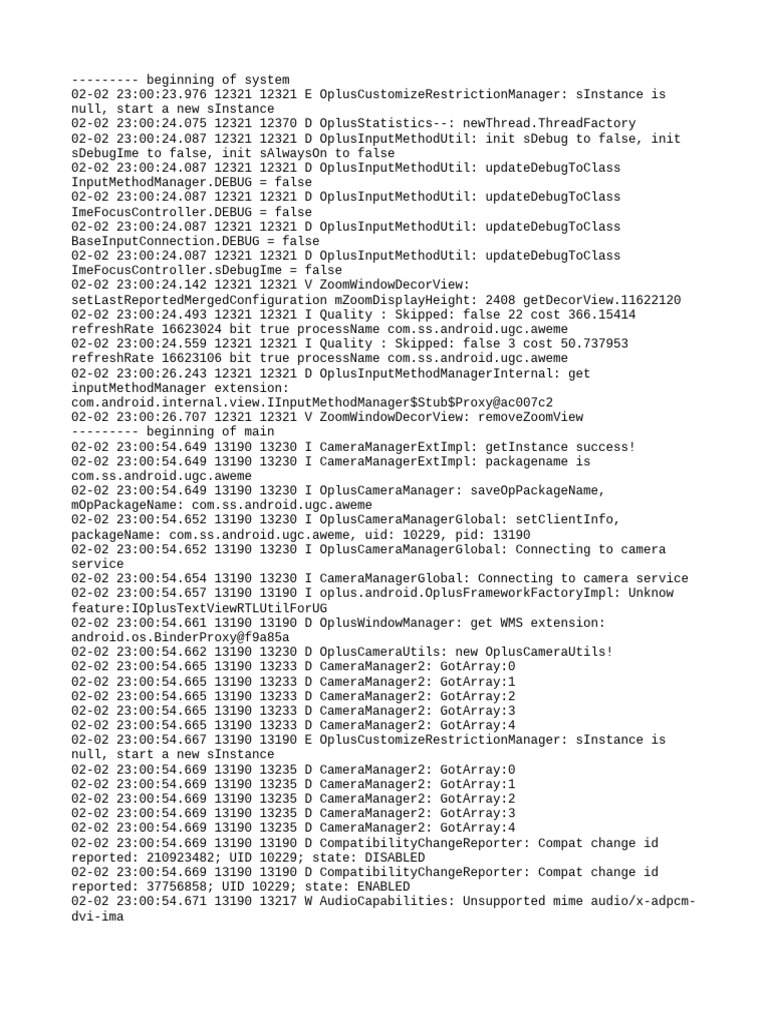 Debugging Oplus Camera Logs | PDF | Computing | Computer Engineering