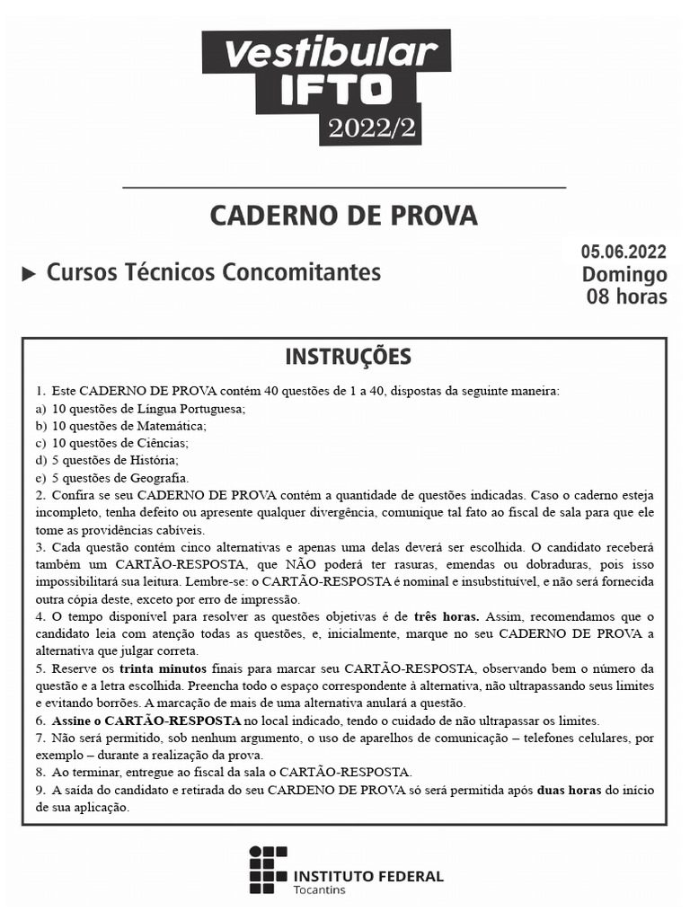 Prova de Conhecimentos Gerais - 40 Questões | PDF | Renascimento ...