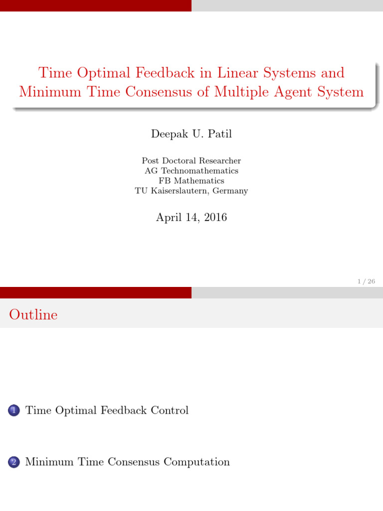 Min-Time Optimal Control - Clovain - PPT | PDF | Optimal Control ... Min-Time Optimal Control - Clovain - PPT | PDF | Optimal Control ...